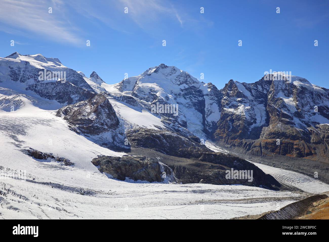 The Morteratsch Glacier is the largest glacier by area in the Bernina ...