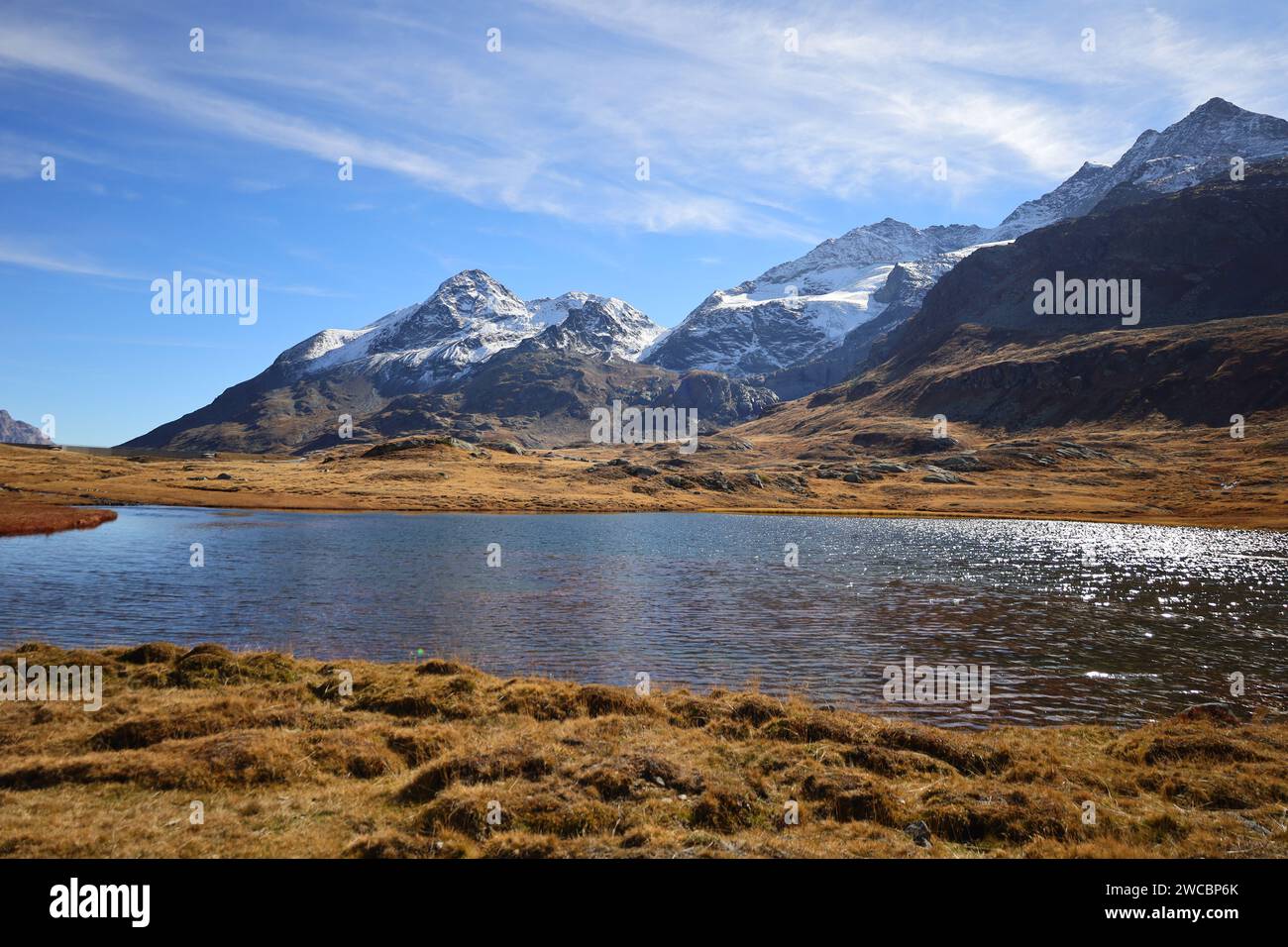 Lake of Bianco is a reservoir at the Bernina Pass in the Swiss canton ...