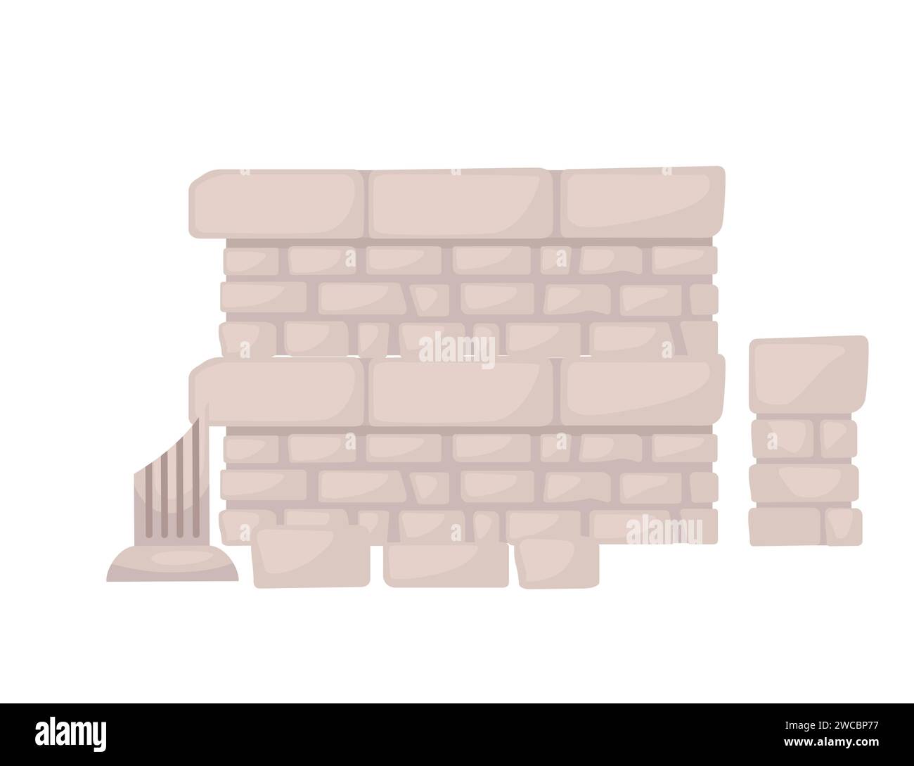 Ancient temple ruin with broken column roman and greek architecture ...