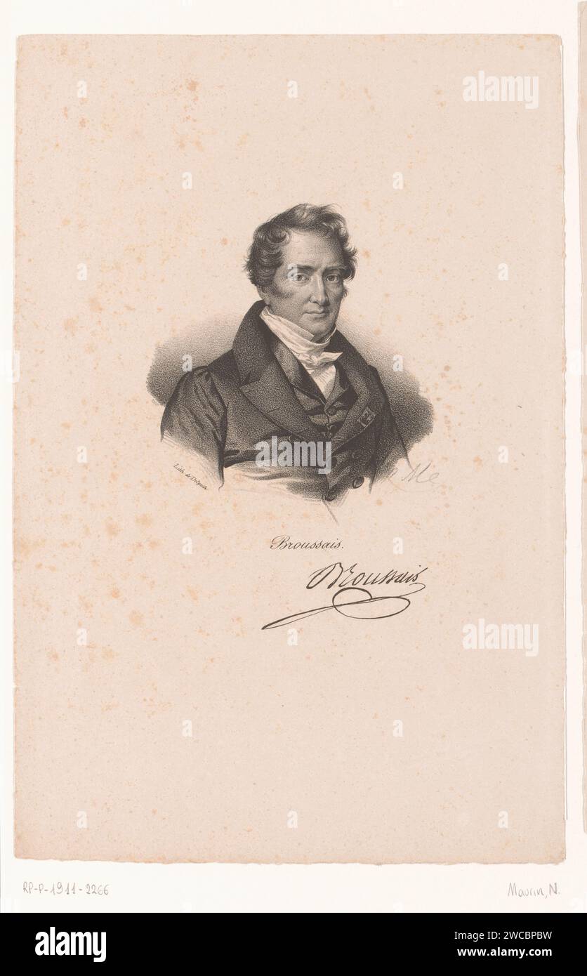 Portret van François Broussais, Nicolas Maurin, 1825 - 1842 print Paris ...