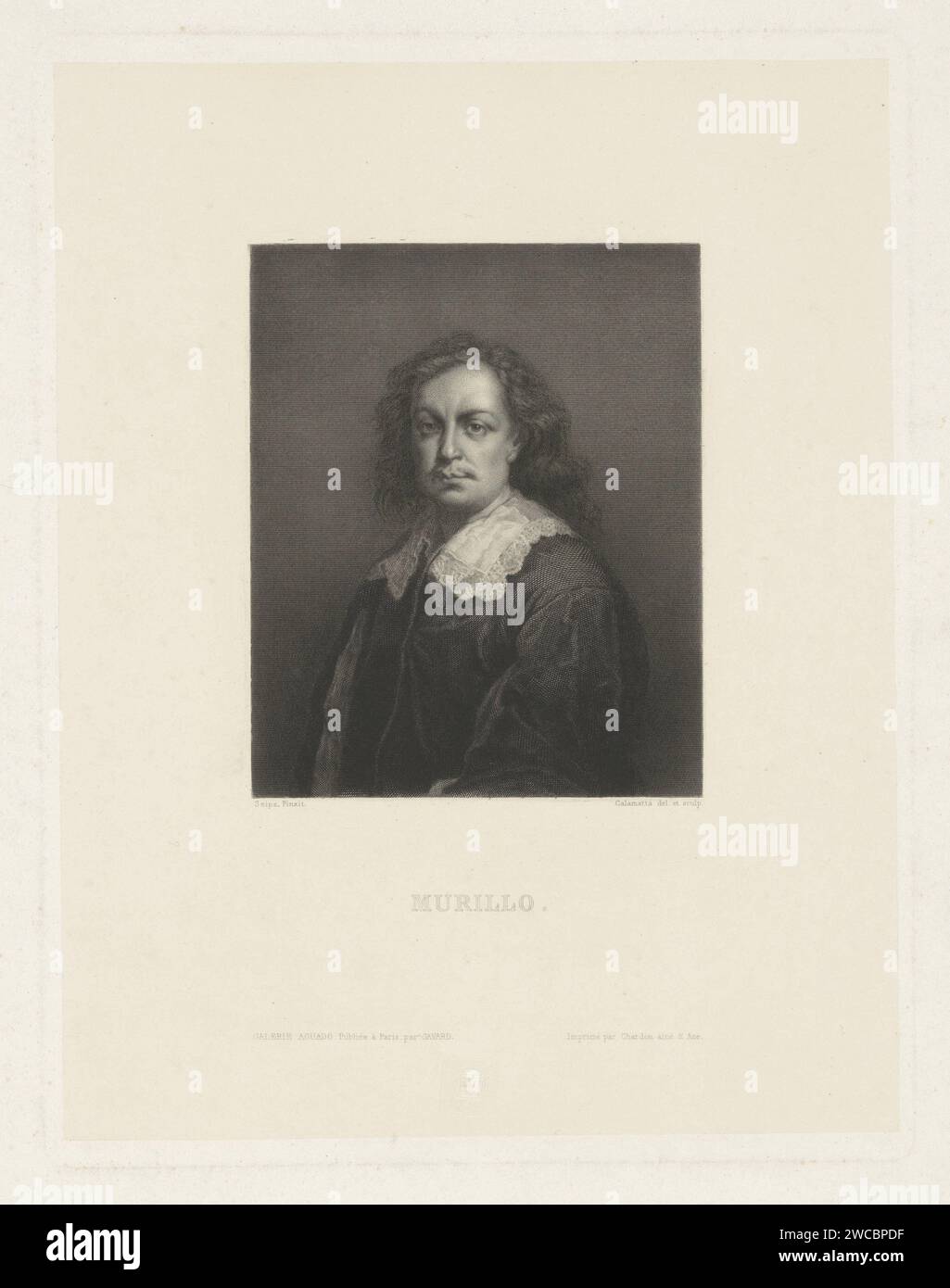 Portret Van de Schilder Bartolomé Esteban Murillo, Luigi Calamatta ...