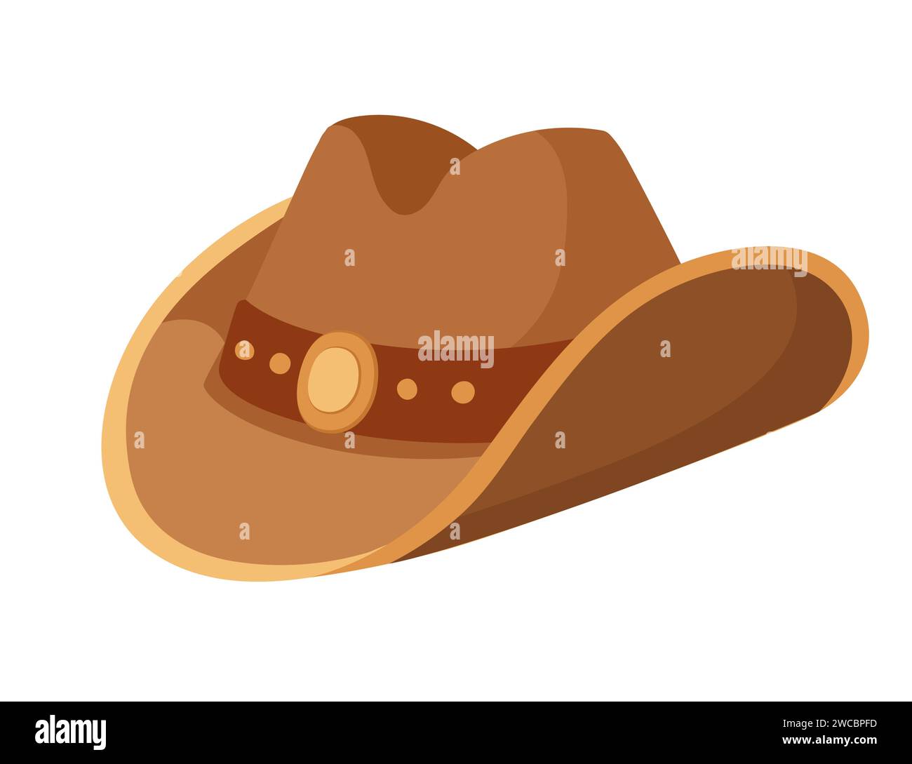 Classic style cowboy hat vector illustration isolated on white ...