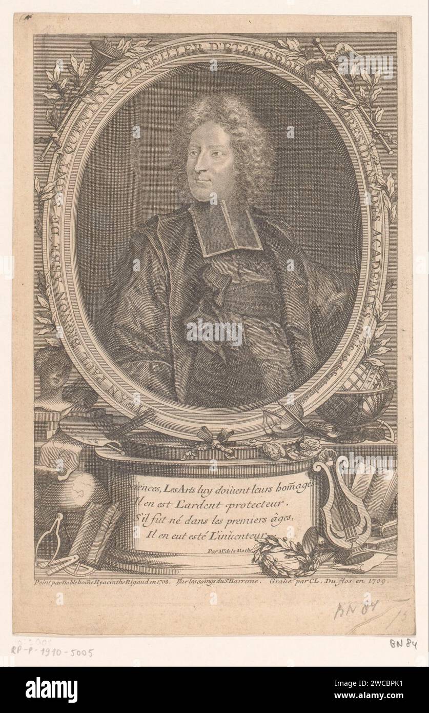 Portret van Jean-Paul Bignon, Claude Duflos, After Hyacinthe Rigaud ...