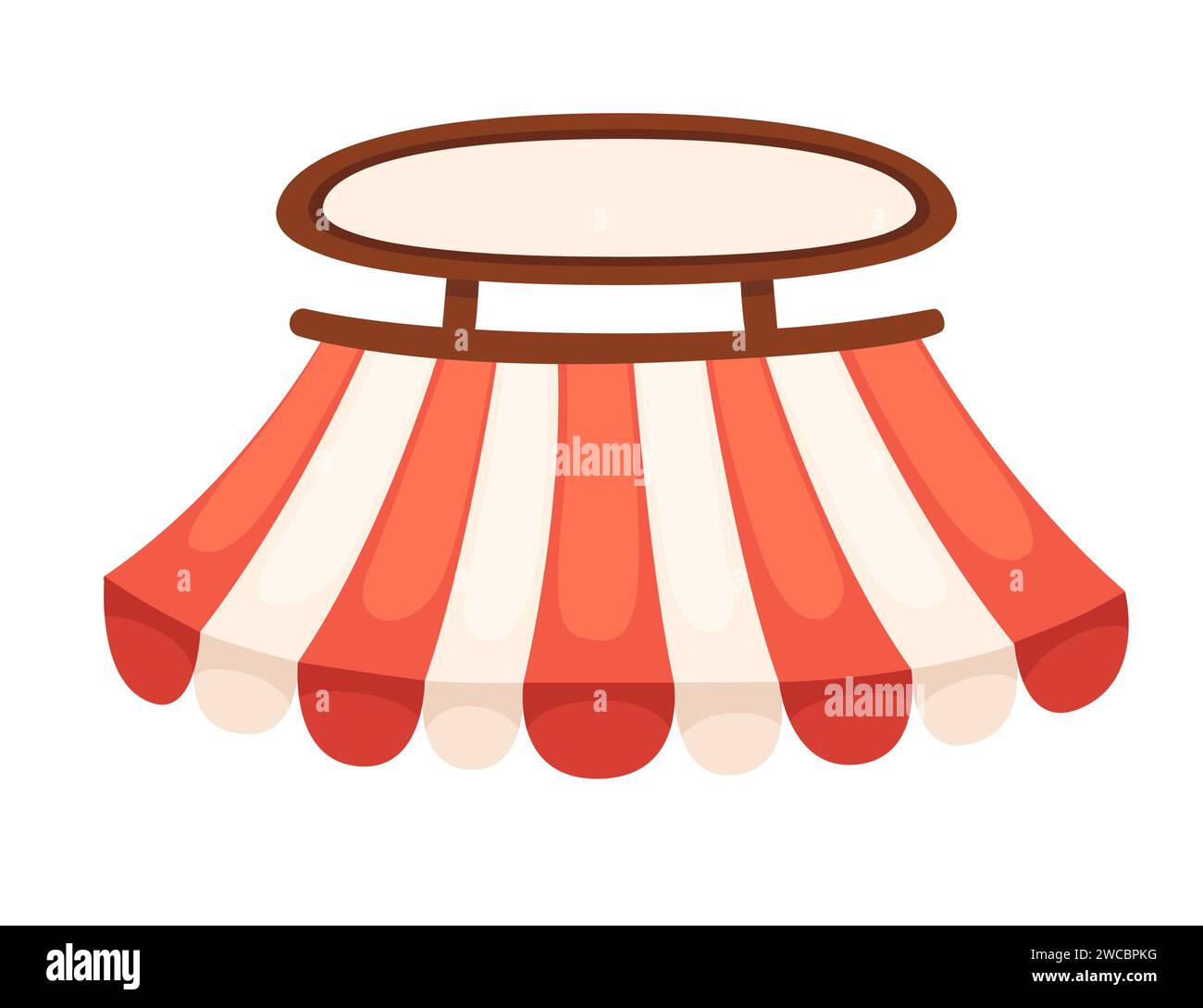 Red and white striped sun shade awning shelter for store cafe or market vector illustration ...