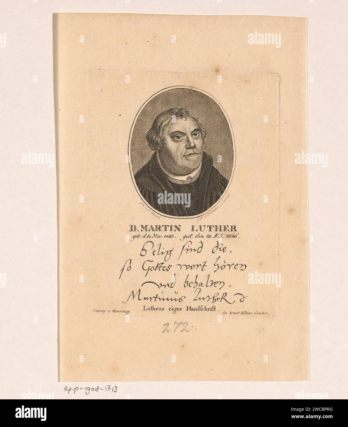 Porter Van Martin Luther, Gustav Georg Endner, 1764 - 1824 print With ...