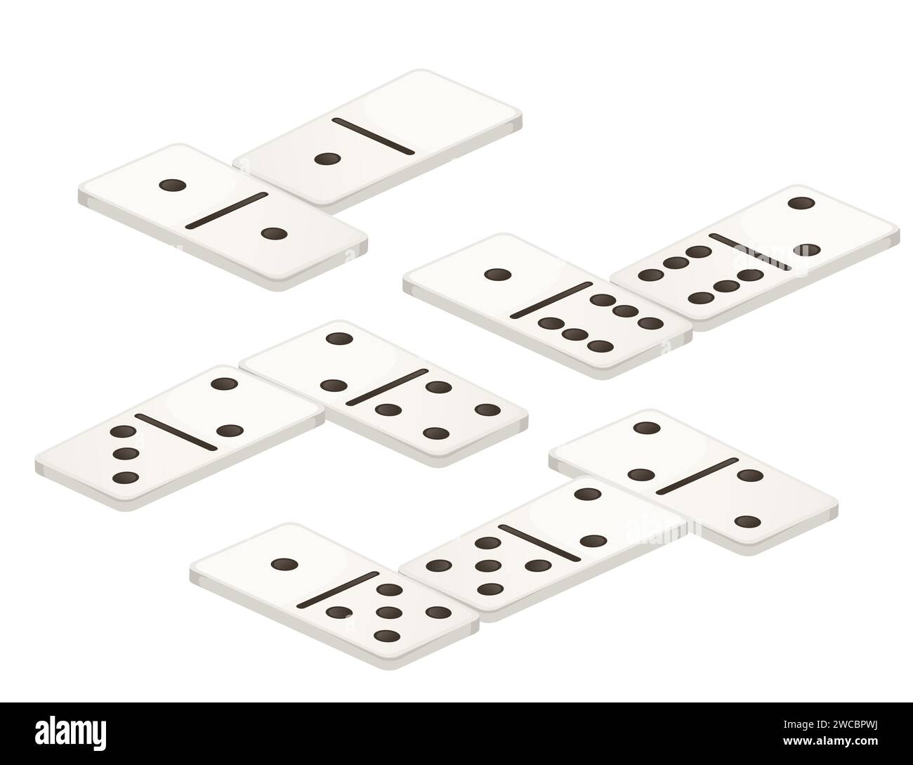 Domino set vector illustration isolated on white background Stock ...
