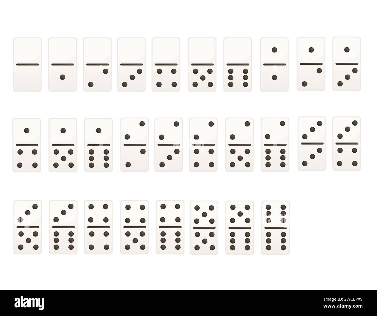 Domino set vector illustration isolated on white background Stock ...