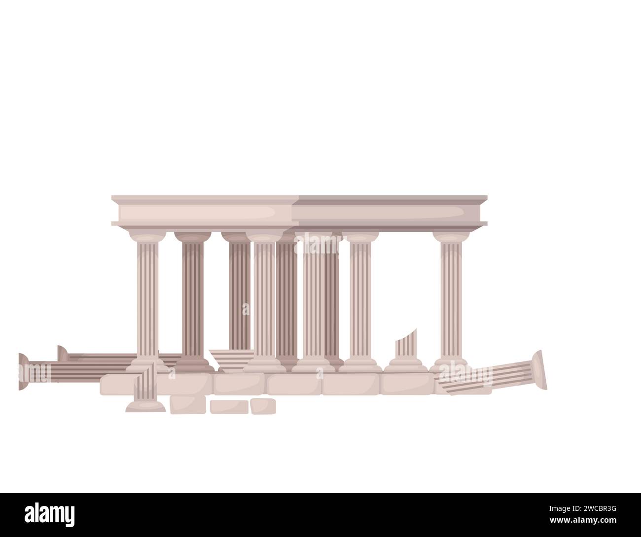 Ancient temple ruin with broken column roman and greek architecture ...