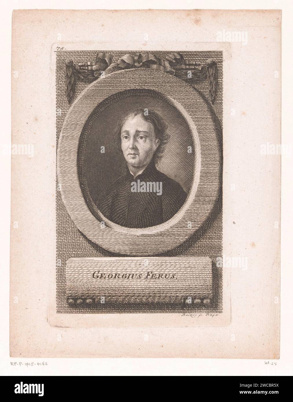 Portret van Jiří Ferus, Jan Balzer, 1746 - 1799 print Numbered in the ...