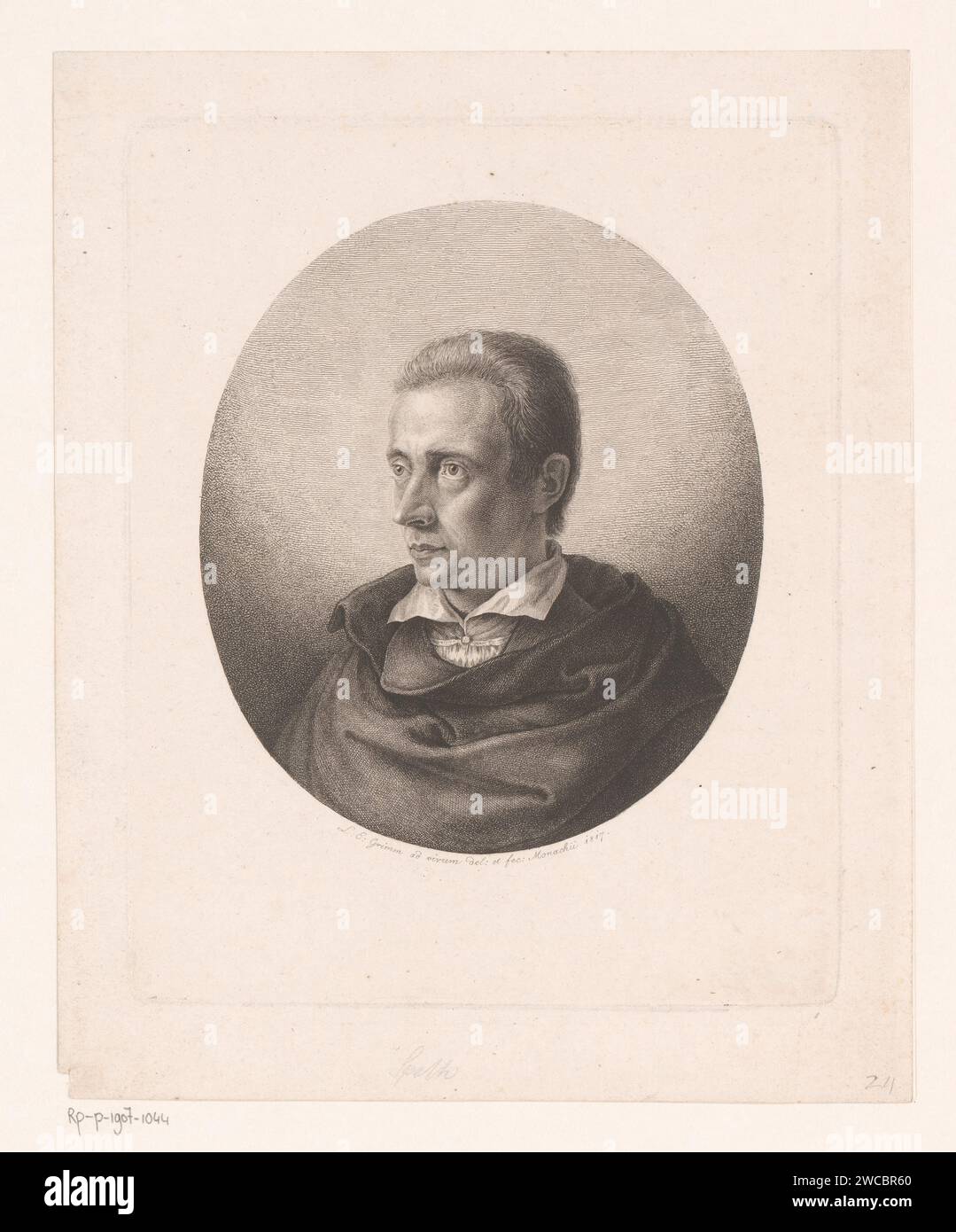 Portrait van Balthasar Speth, Ludwig Emil Grimm, 1817 print München ...