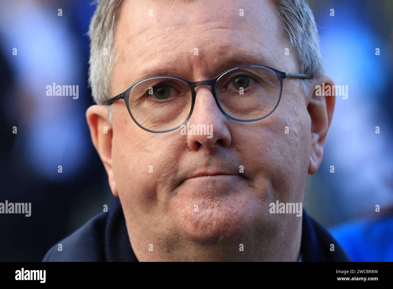 DUP leader Sir Jeffrey Donaldson outside Hillsborough Castle after ...