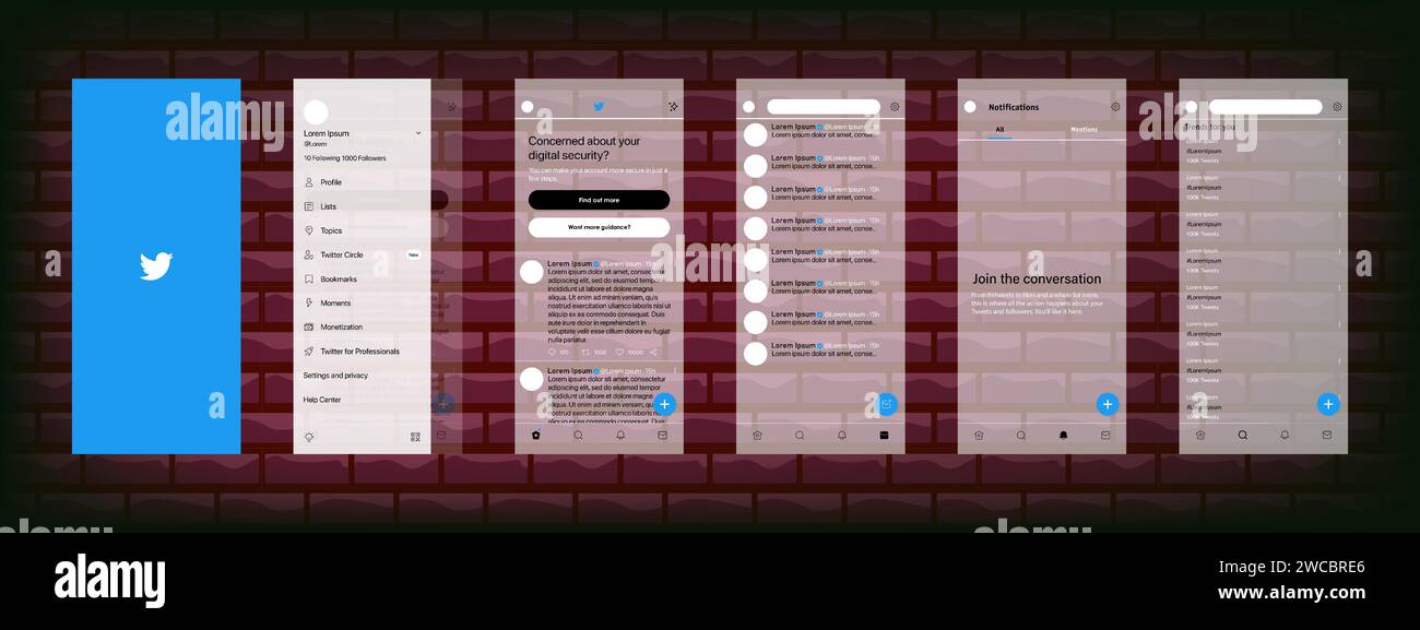 Twitter mobile interface. Twitter screen social media, social network ...