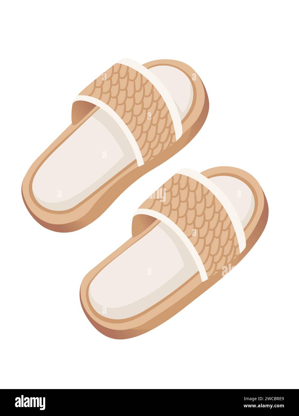 Wooden slippers for spa or bath vector illustration isolated on white background Stock Vector ...