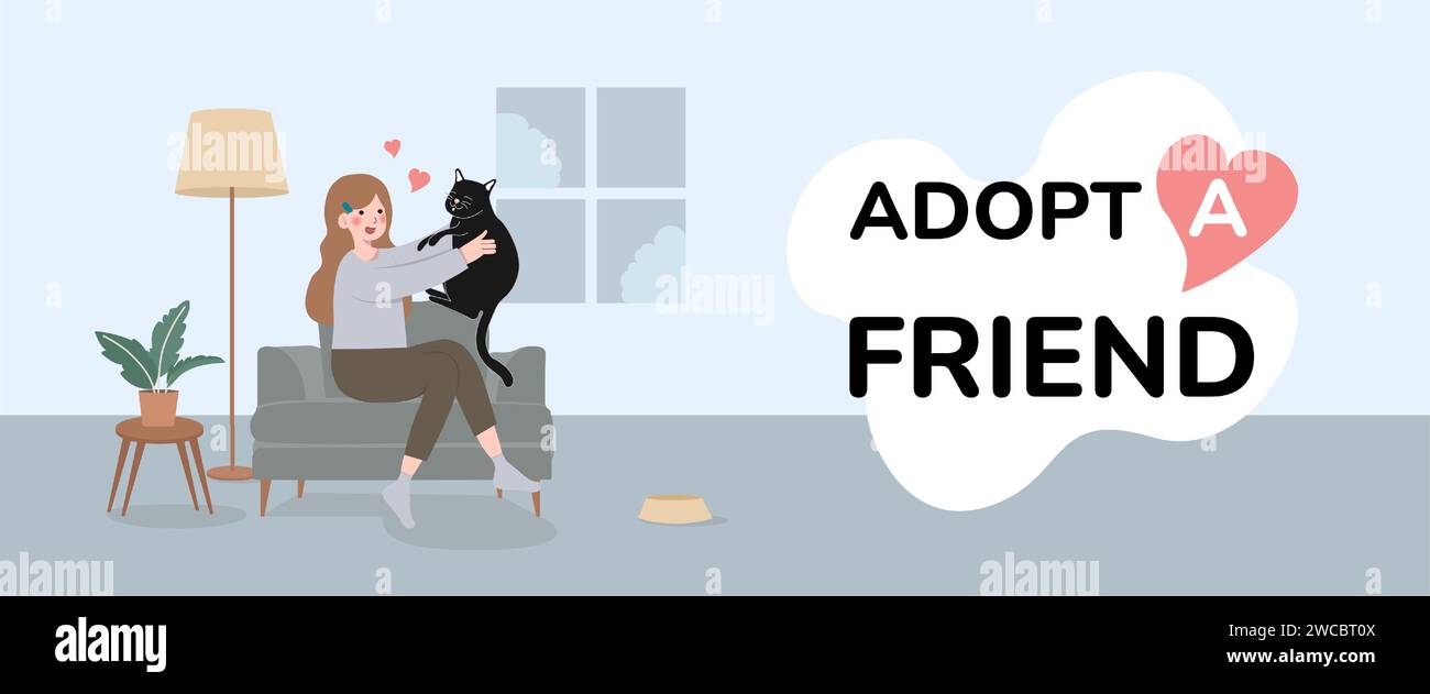 Happily cuddling beloved cat, Experiencing joy and comfort of pet ...