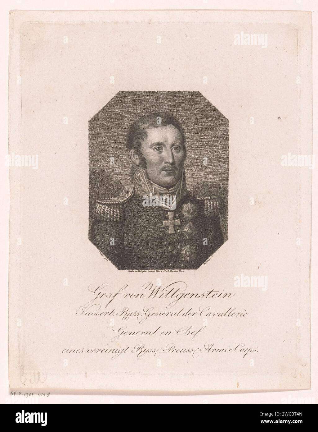 PortraT van Ludwig Adolph Peter, Count Wittgenstein, Friedrich Wilhelm ...