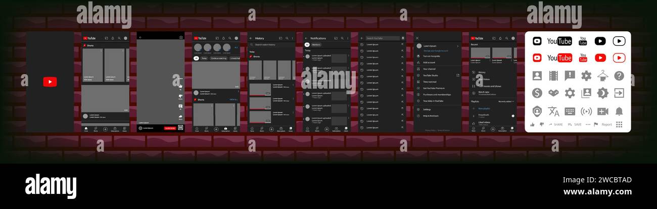 YouTube mobile interface. You Tube screen social media, video hosting ...