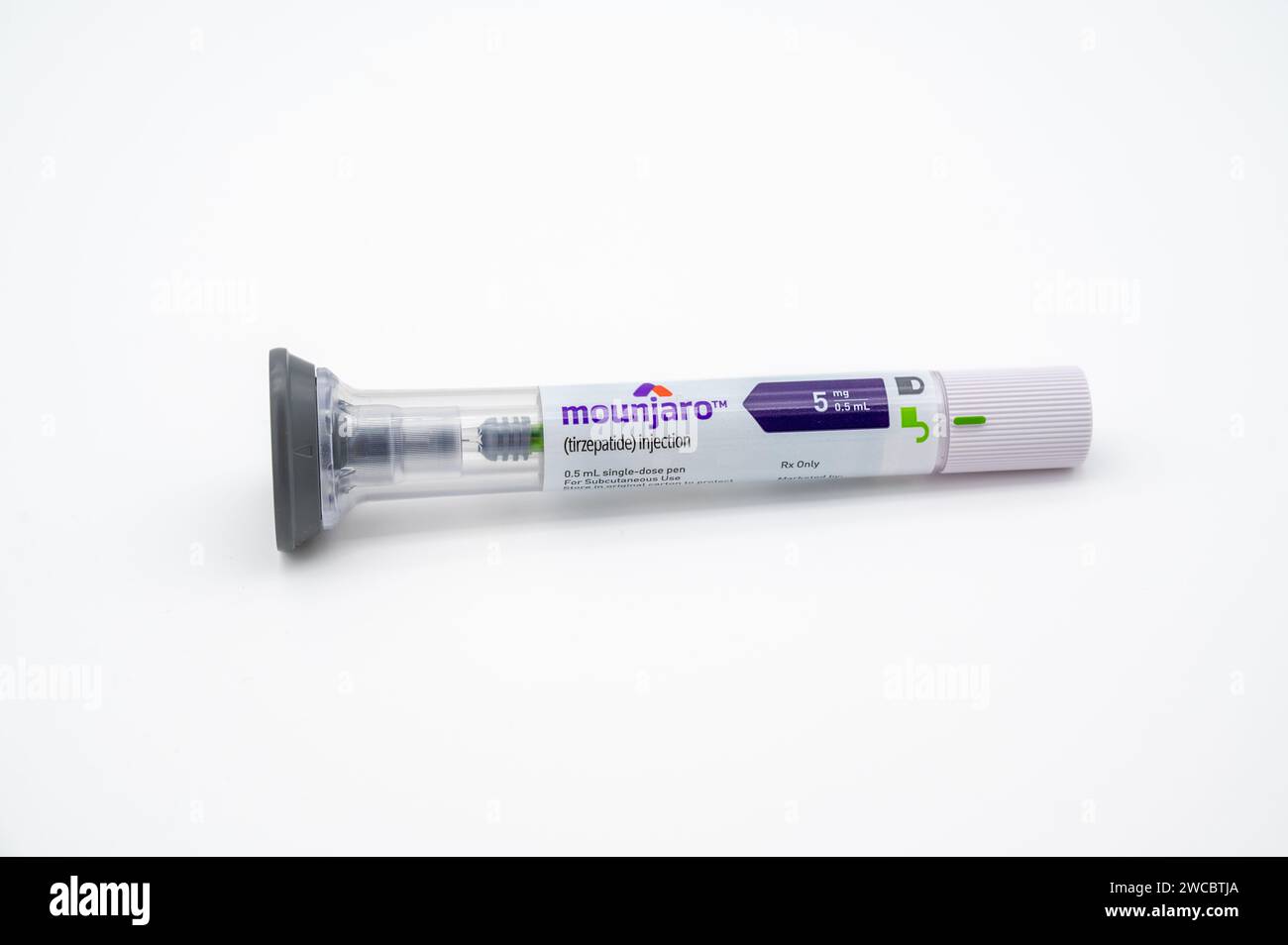 POTTERVILLE, MI - JANUARY 14, 2024: Mounjaro tirzepatide prescription ...