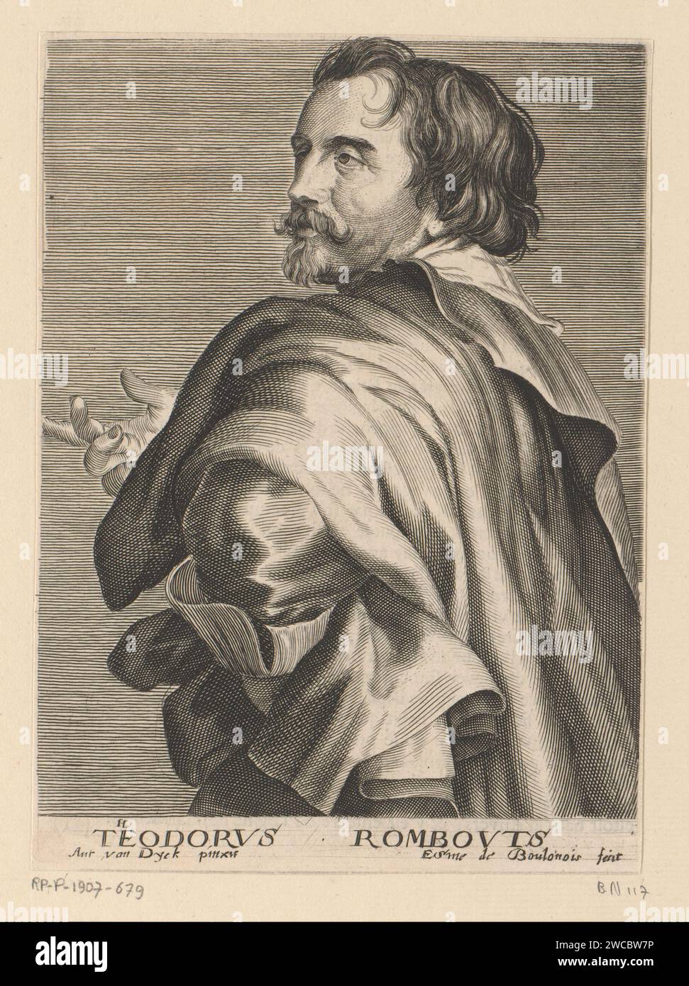 Portrait of Theodoor Rombouts, Edme de Boulonois, After Anthony Van ...