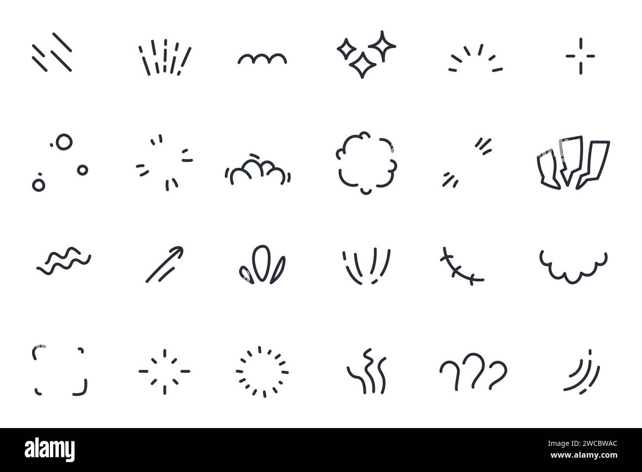 Manga comic expression. Doodle anime comic book emotions, funny doodle ...