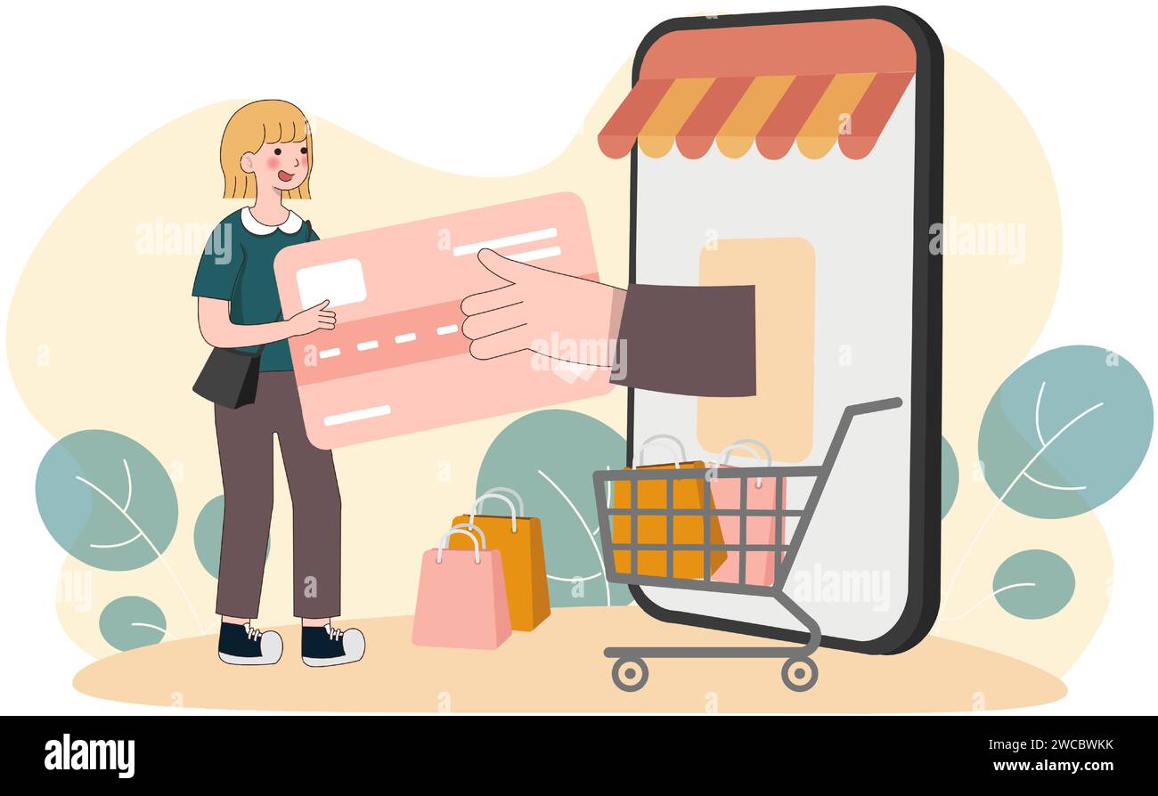 Contactless payment. Payment Using Credit Card Pay On Mobile Phone ...