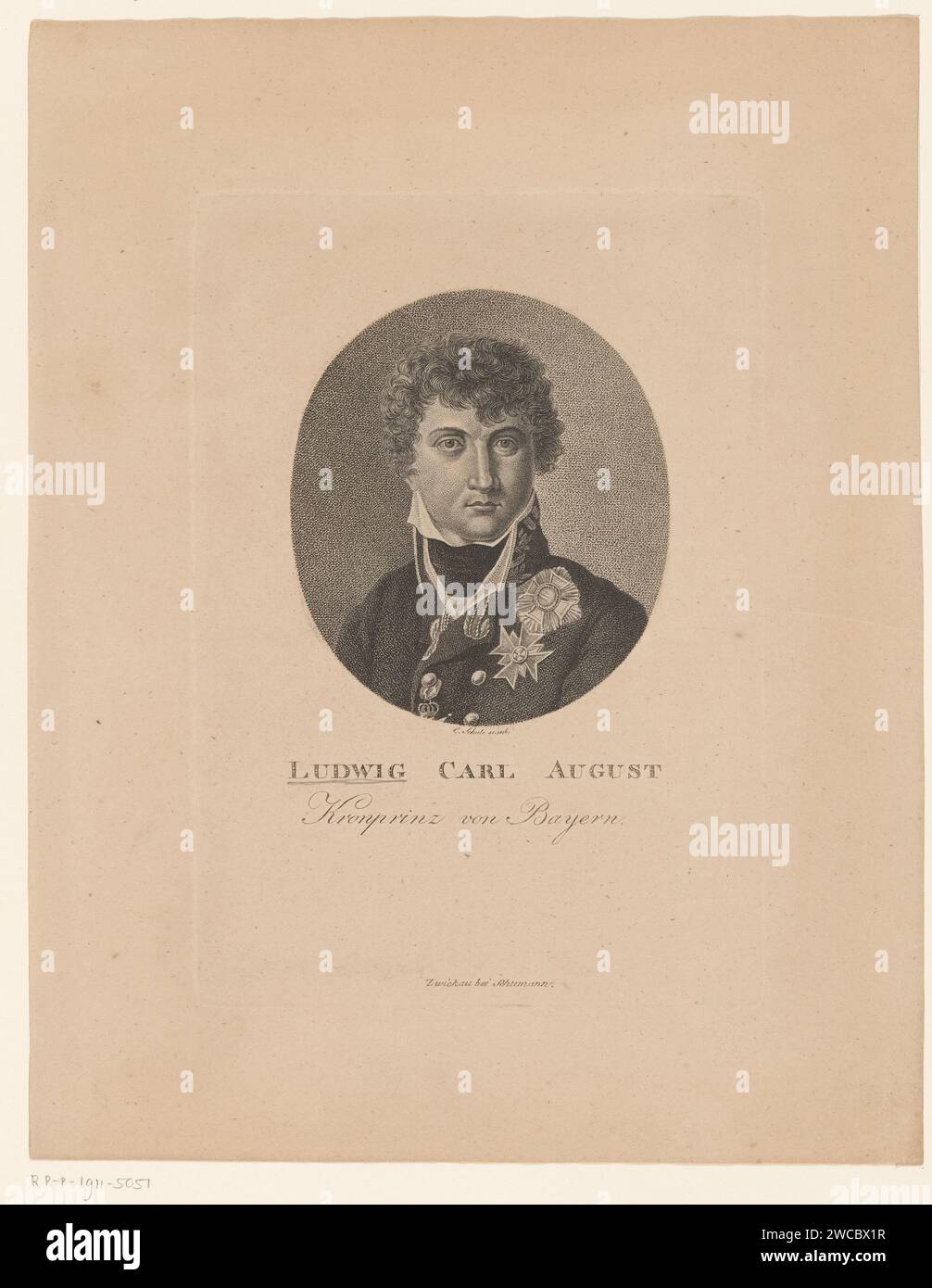 Ludwig Carl August Kronprnz of Bavaria, Christian School, 1816 print ...