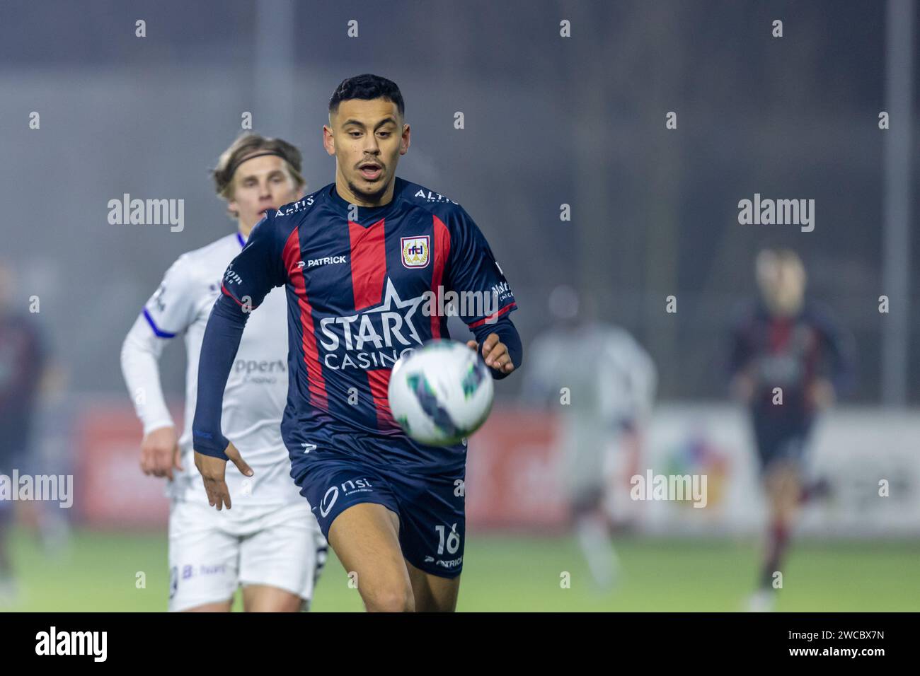 Rocourt, Belgium. 12th Jan, 2024. Ryan Merlen (16) of FC Liege pictured ...