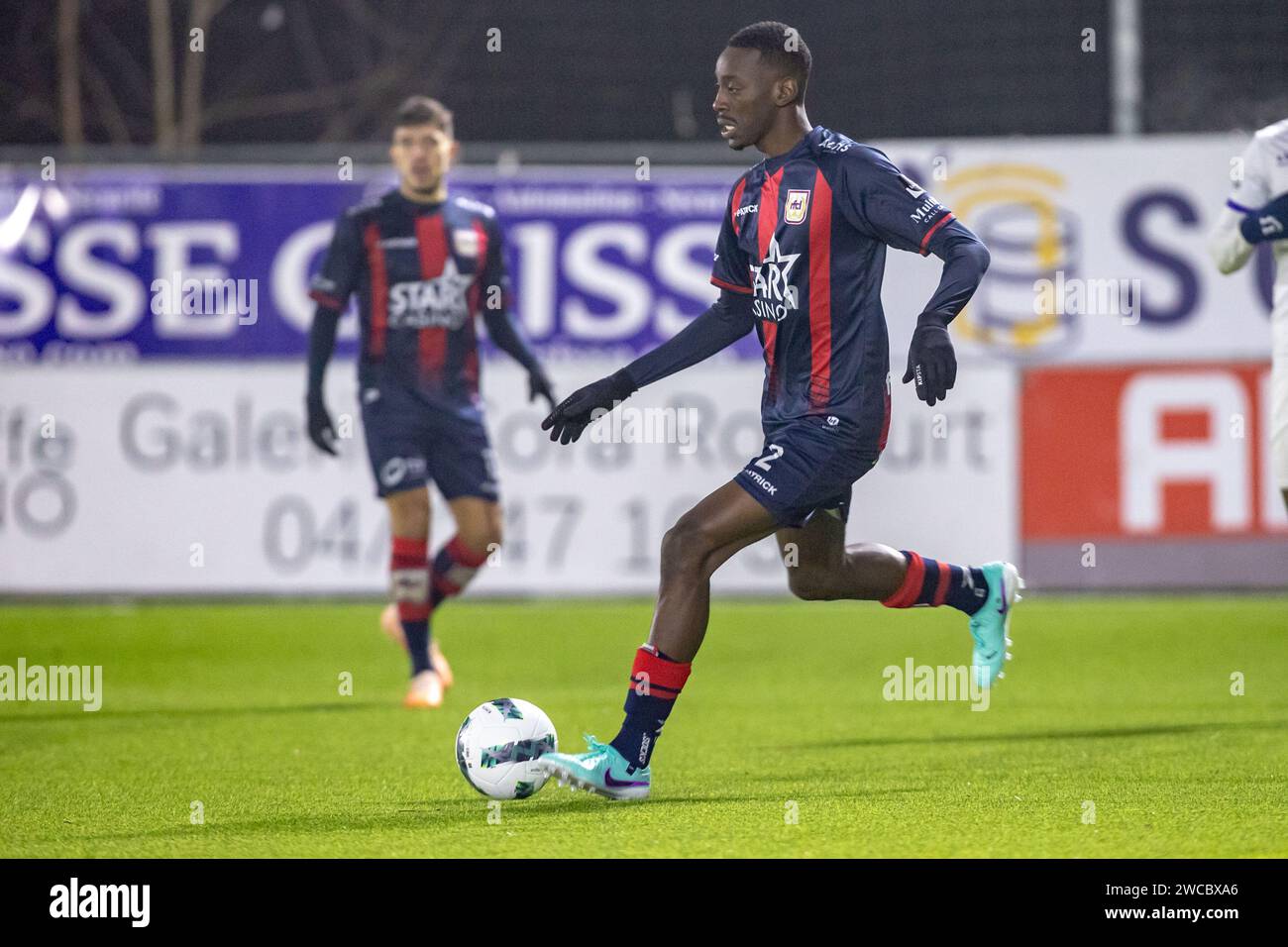 Rocourt, Belgium. 12th Jan, 2024. Jérémie Lioka lima (2) of FC Liege ...
