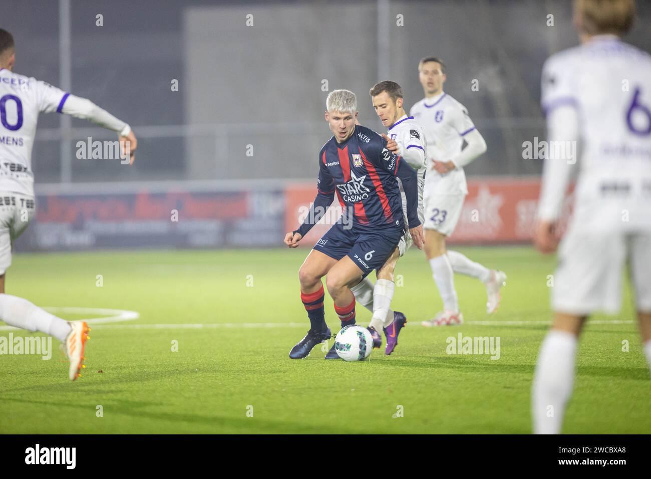 Rocourt, Belgium. 12th Jan, 2024. Ryan Merlen (6) of RFC LIEGE pictured ...