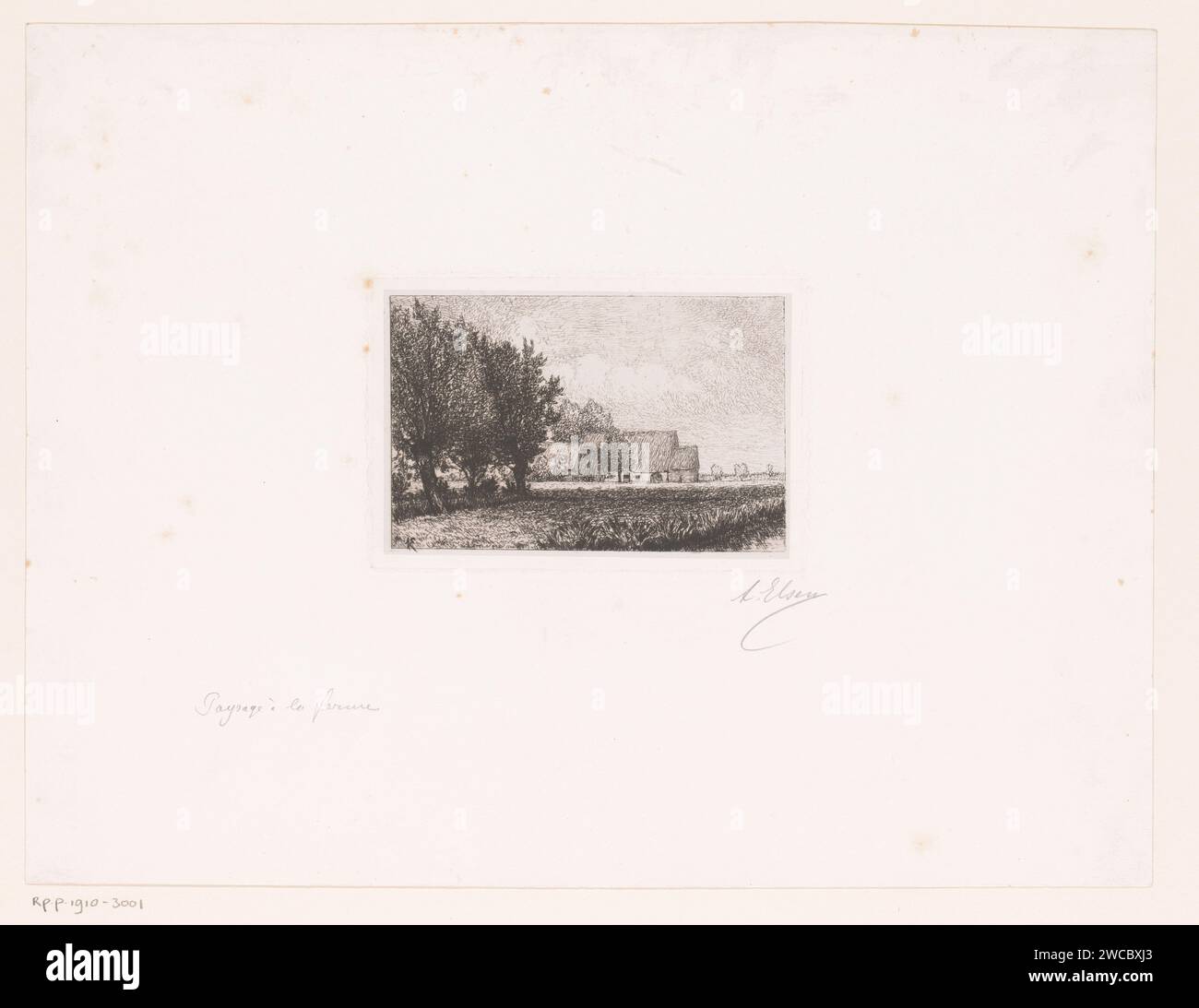 Landscape with farmhouse, Alfred Elsen, 1860 - 1910 print paper ...