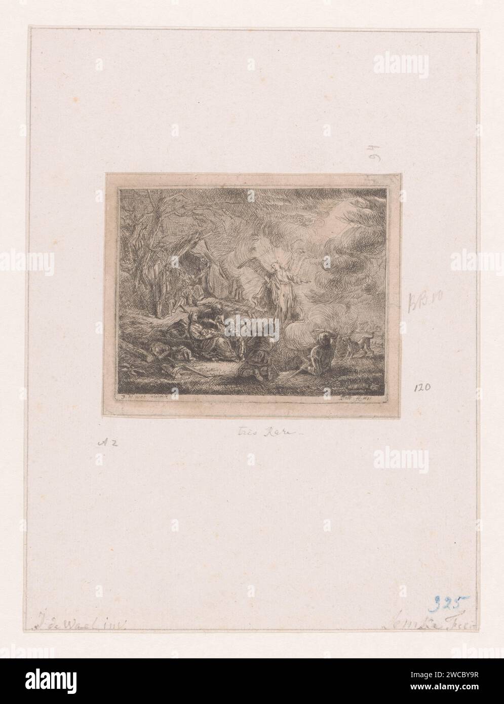 Proclamation to the shepherds, Johann Philipp Lemke, After Jacob de Wet ...