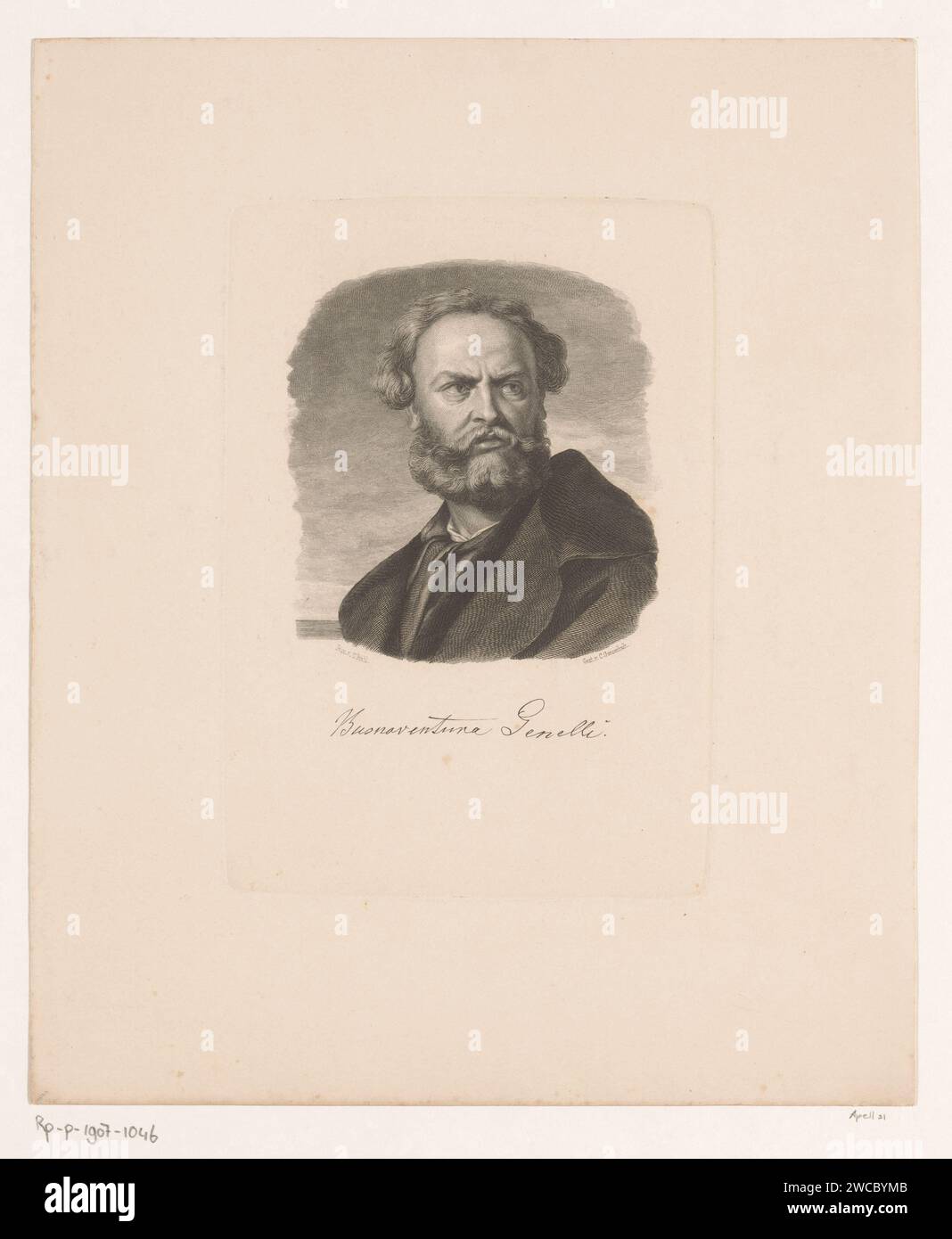 Portret van Buonaventura Genelli, Carl Arnold Gonzenbach, after Carl ...