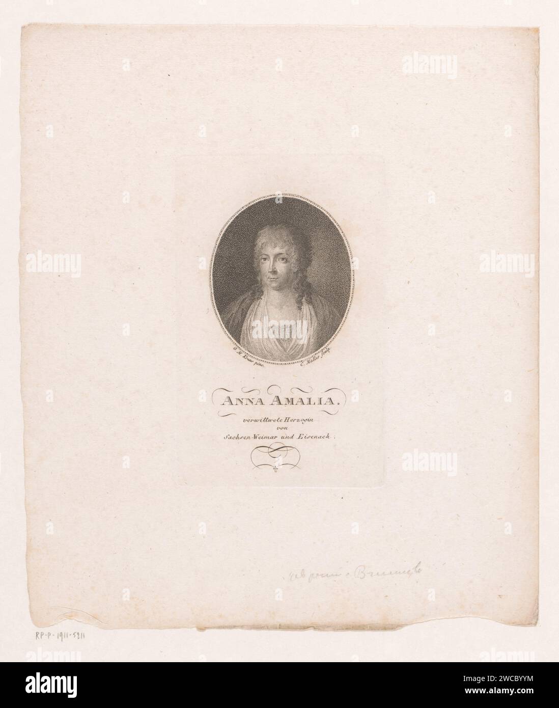 Portrait of Anna Amalia van Brunswijk, Duchess of Saxony-Weimar ...