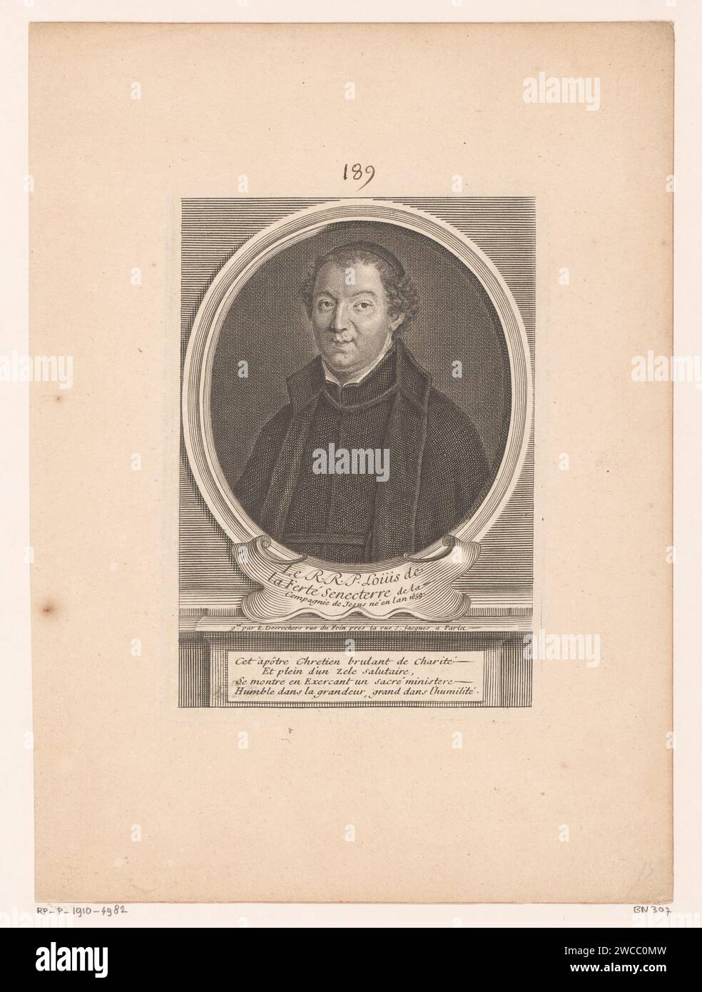 Portret van Louis de la Ferté, Etienne Desrochers, c. 1726 print Paris ...