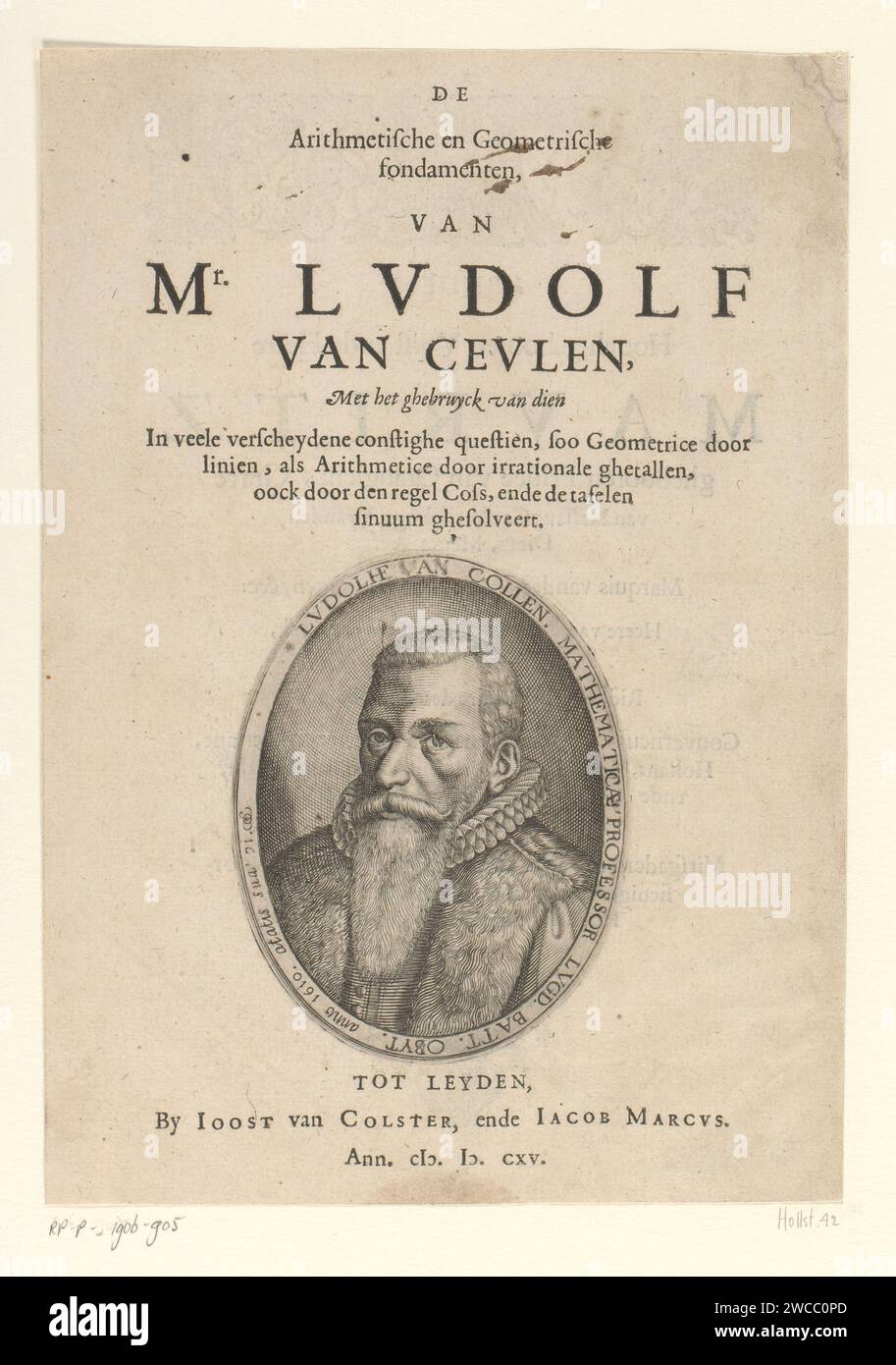 Portrait of Ludolph van Ceulen, Willem Isaacsz. Van Swanenburg, 1615 ...