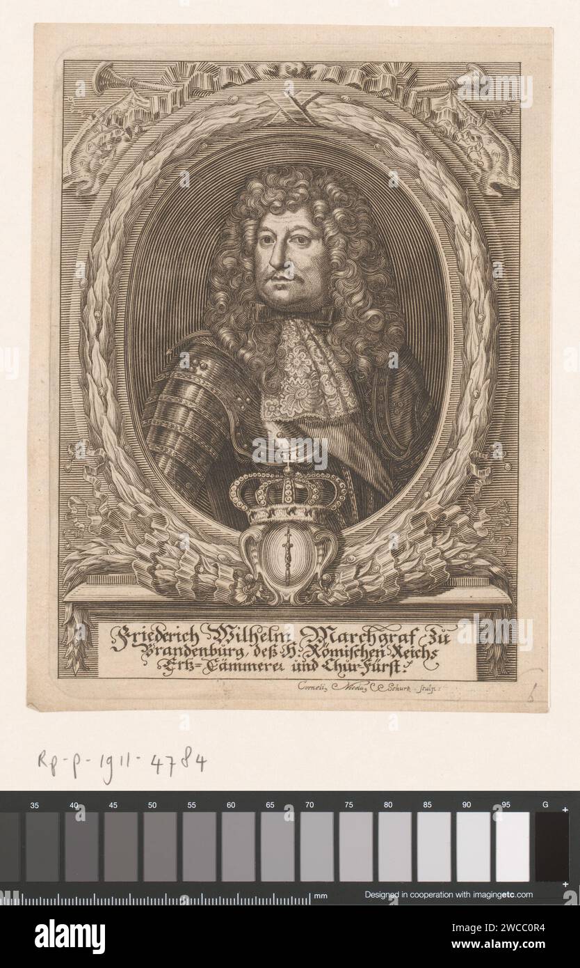 Portrait of Frederik Willem, Elector of Brandenburg, Cornelis Nicolaus ...