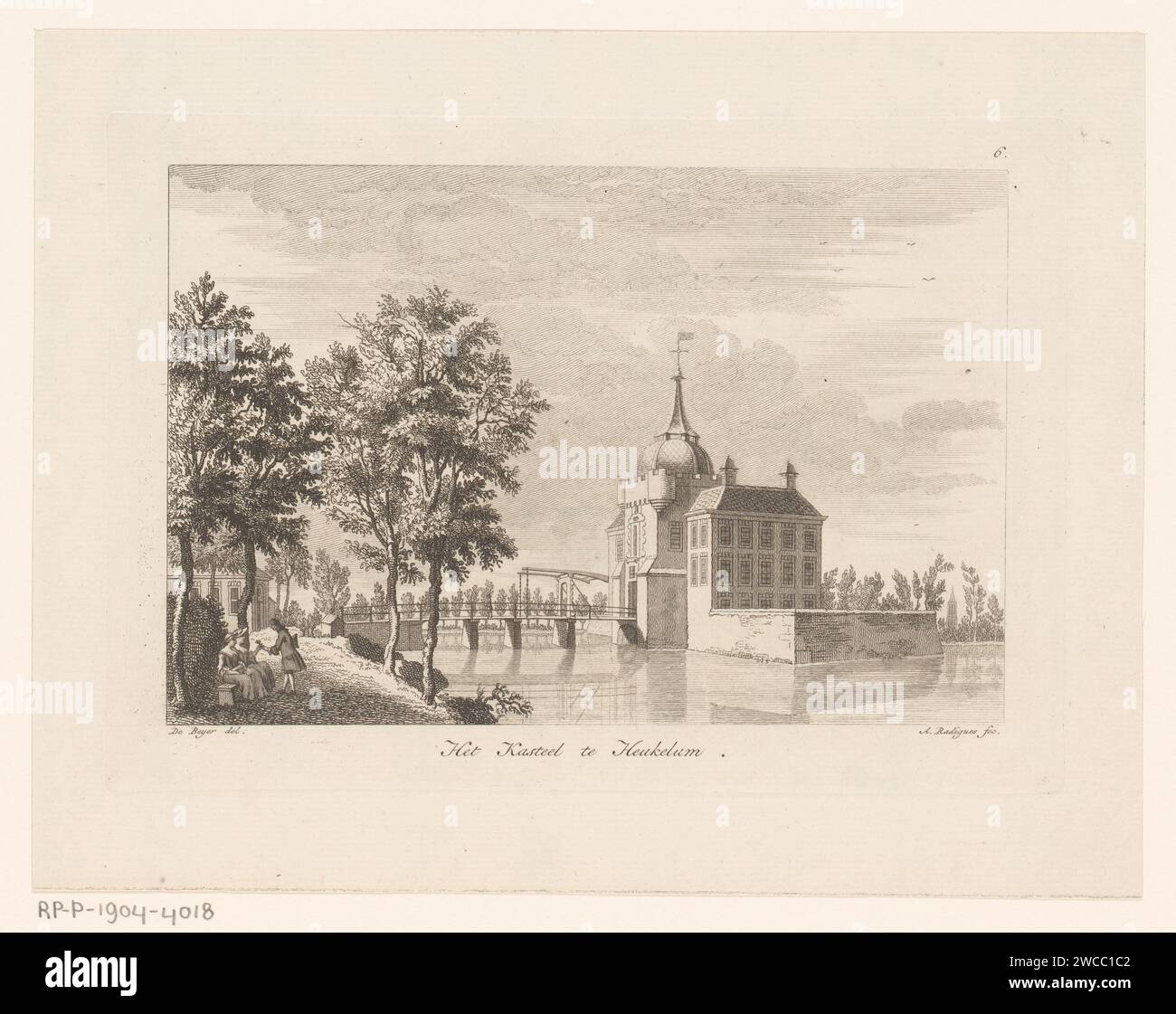 View of Merckenburg Castle, Antoine Radigues, After Jan de Beijer, 1731 ...