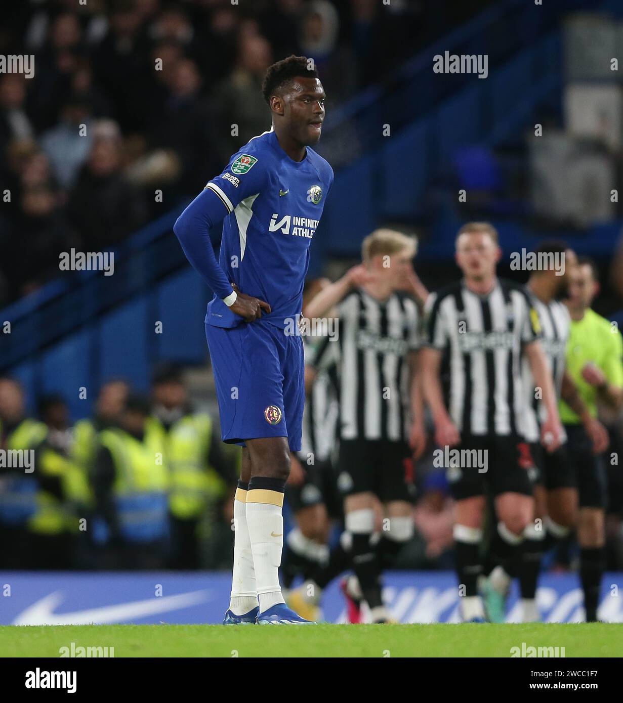 Benoit Badiashile of Chelsea looks disappointed & dejected. - Chelsea v ...