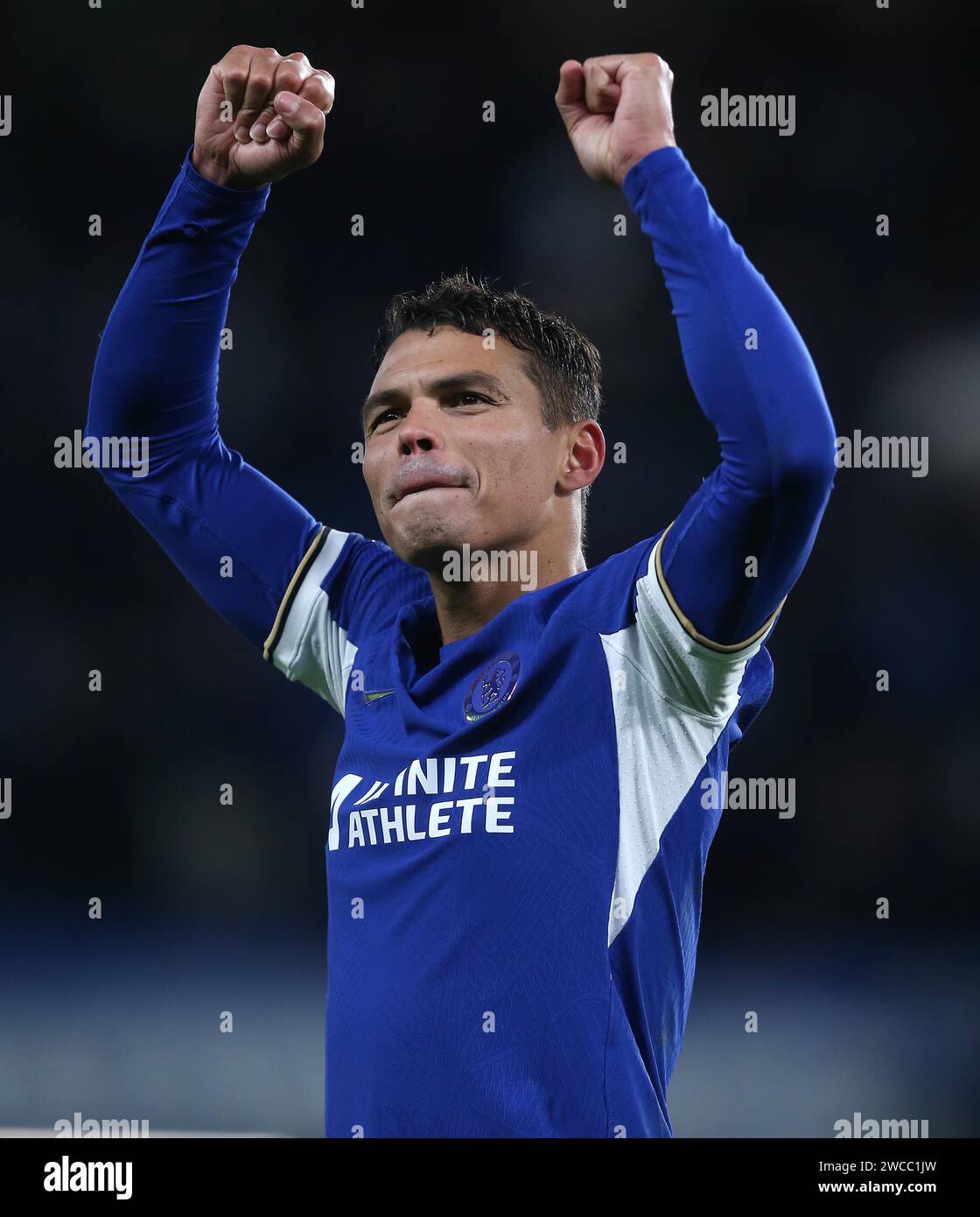 Thiago Silva of Chelsea celebrates the penalty shoot out victory ...