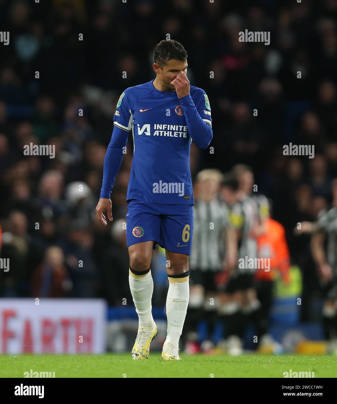 Thiago Silva of Chelsea looks disappointed & dejected. - Chelsea v ...