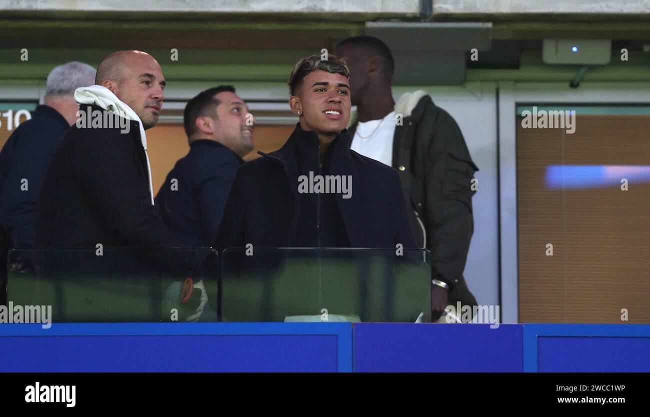 Kendry Paez of Chelsea watches on from the stands the Ecuadorian ...