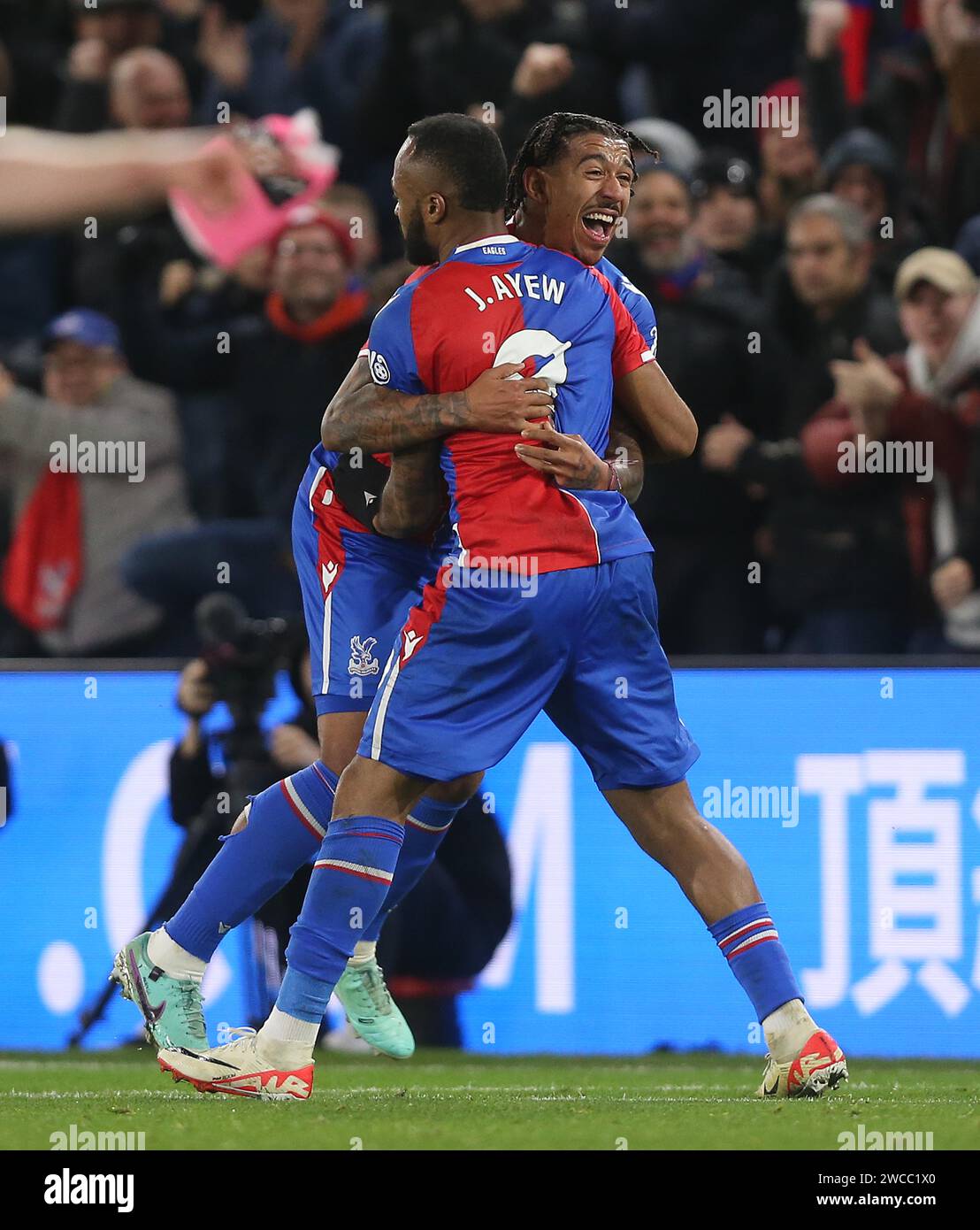 GOAL 1-0, Jordan Ayew of Crystal Palace goal celebration with Chris ...