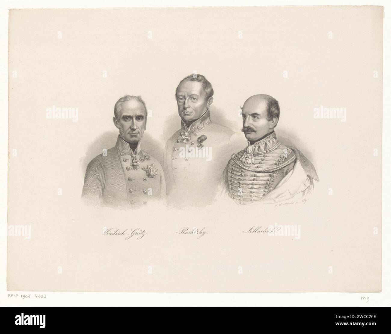 Portraits of Alfred von Windisch -Graetz, Joseph Wenzel Radetzky and ...
