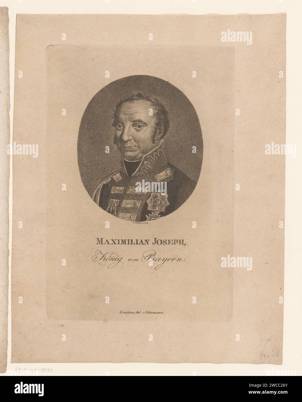 Maximilian Joseph, King of Bavaria, Christian School, 1815 print Potret ...