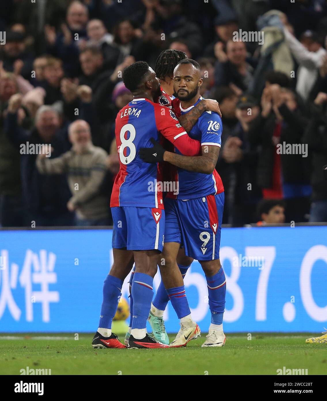 GOAL 1-0, Jordan Ayew of Crystal Palace goal celebration with Chris ...
