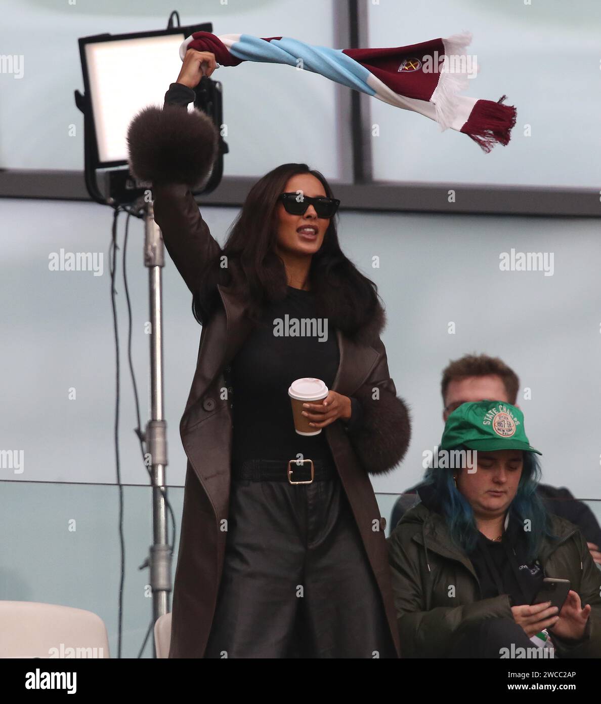 TV Presenter Maya Jama goal celebration for West Ham United watches on ...