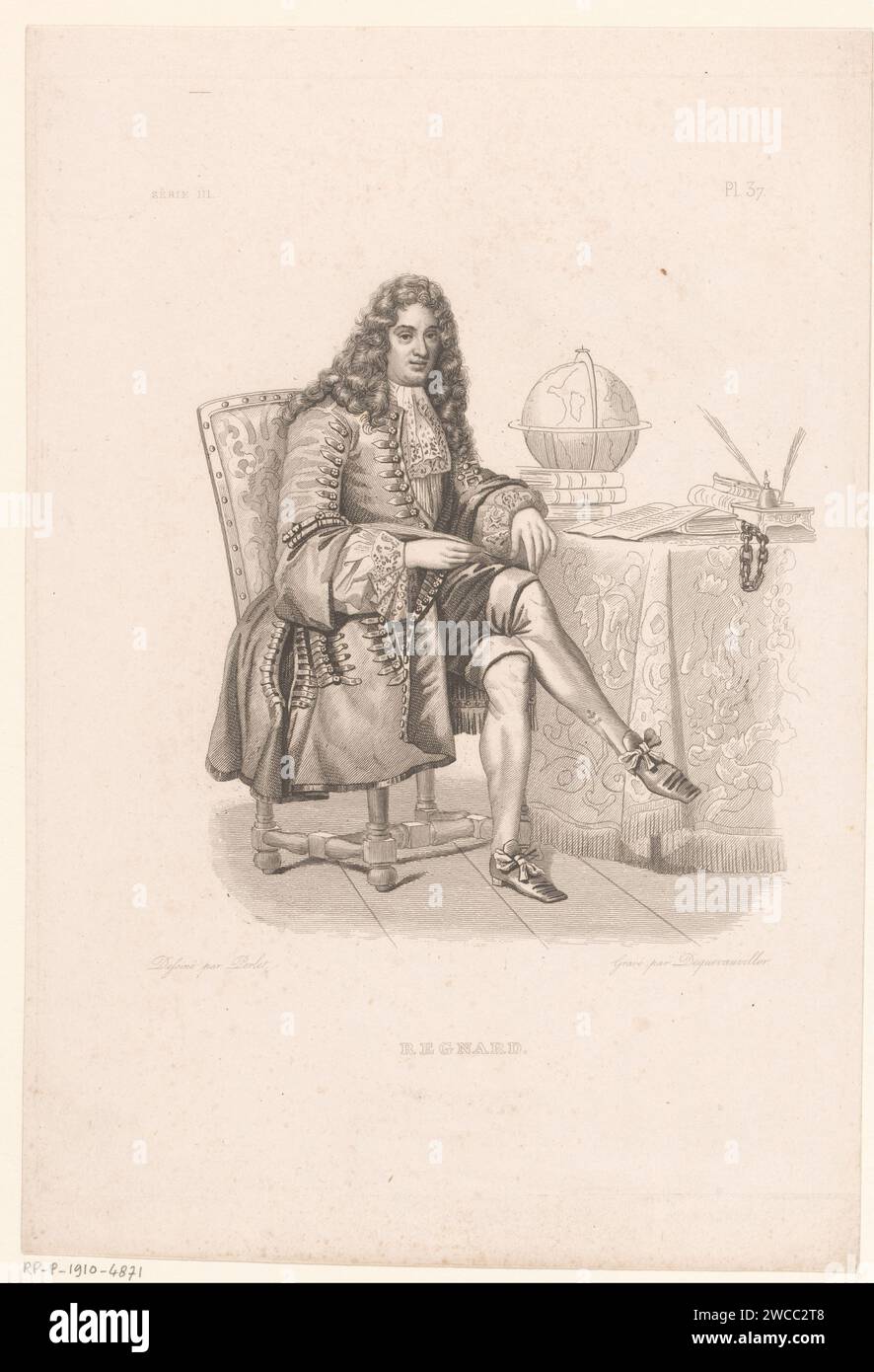 Portret van Jean -François Regnard aan Een Tafel, François Jacques ...