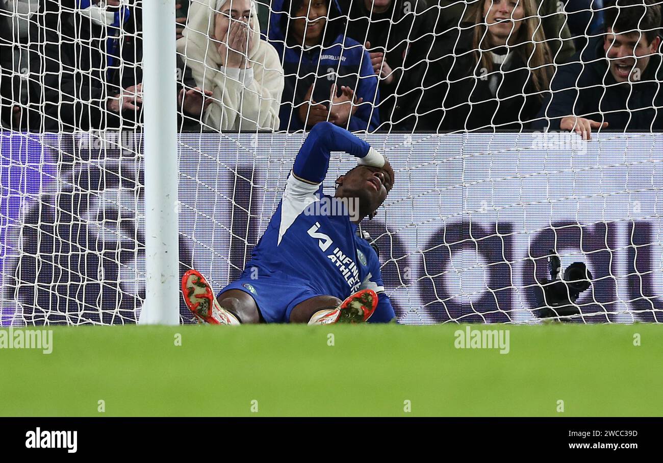 Nicolas Jackson of Chelsea looks disappointed & dejected in the back of ...