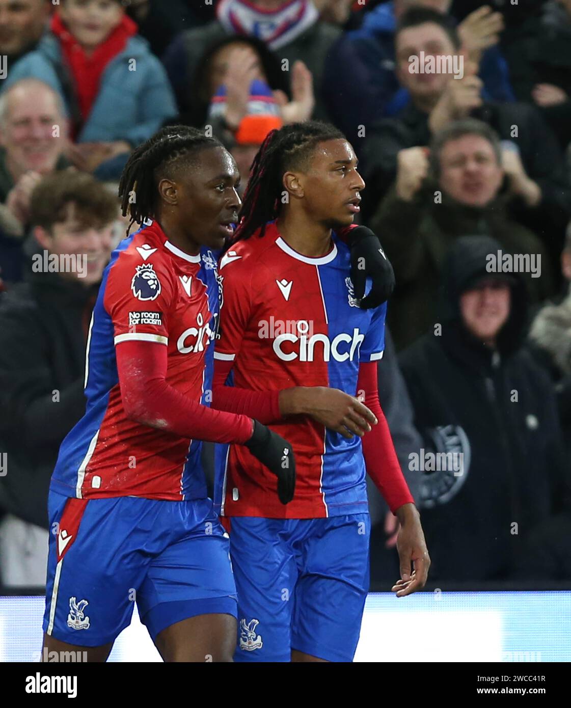 GOAL 2-1, Eberechi Eze of Crystal Palace goal celebration with Michael ...