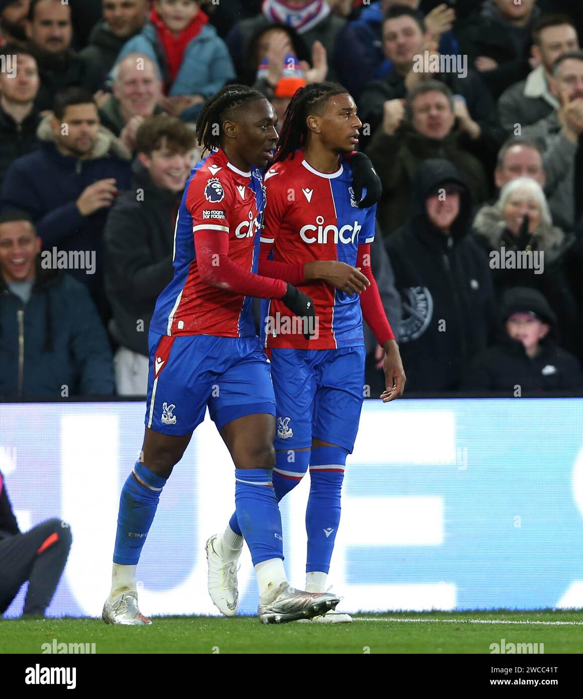 GOAL 2-1, Eberechi Eze of Crystal Palace goal celebration with Michael ...