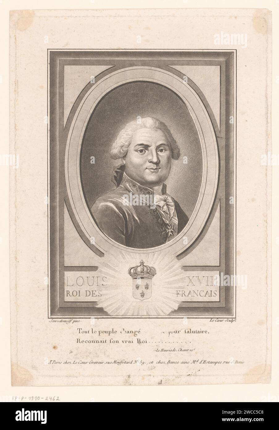 Portrait of Louis XVIII of France, Louis Lecoeur, After Gabriel ...